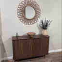 Ebern Designs 47" Sideboard Buffer Cabinet with Fluted Slide Doors, Tambour Storage Cabinet with ...